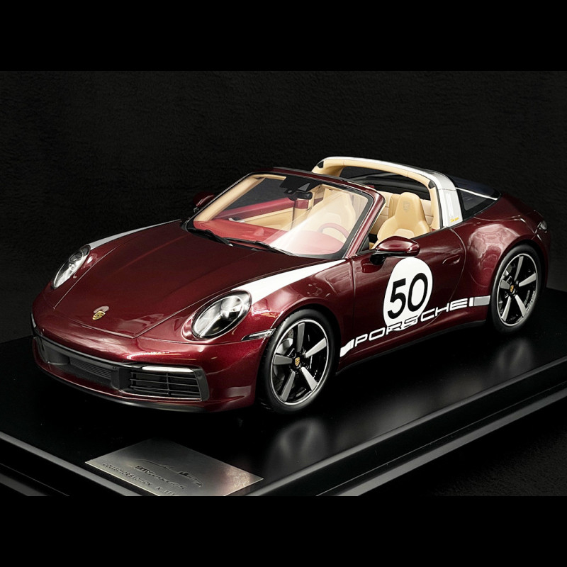 Porsche 911 Targa Heritage 4S Type 992 2020 Cherry Red 1/12 Spark ...