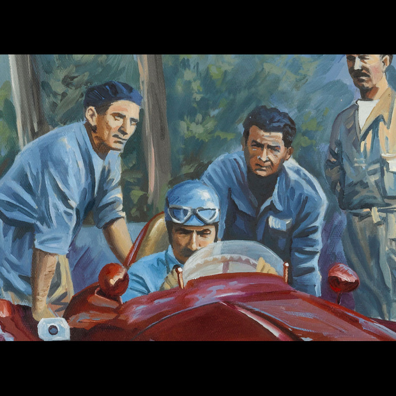 Lancia D50 Poster "Alberto Ascari's Last Recital" Original Drawing by ...