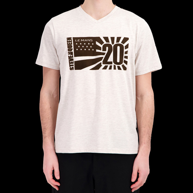 Steve McQueen T-shirt Le Mans n° 20 Flag Sand SQ242TSM05-602 - Men