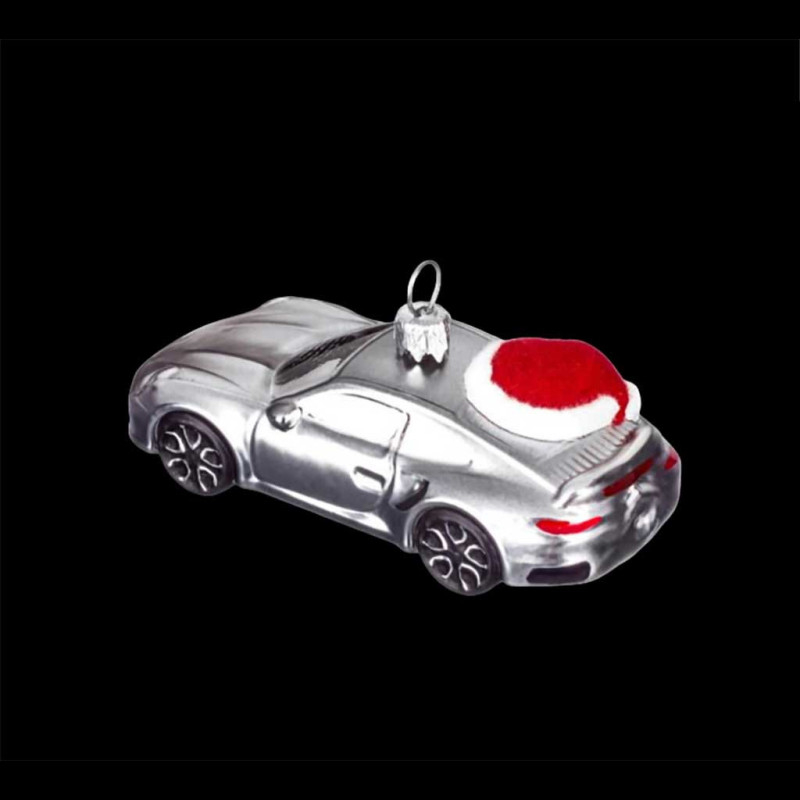 Boule de Noël Porsche 911 Turbo avec Bonnet de Noël Argent GT Métallisé WAP0500080SWBS