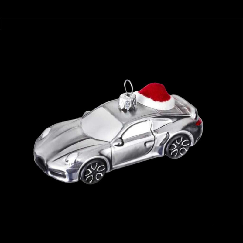 Boule de Noël Porsche 911 Turbo avec Bonnet de Noël Argent GT Métallisé WAP0500080SWBS