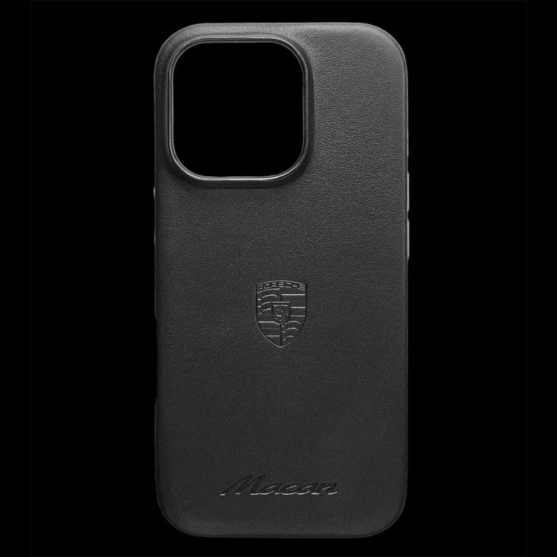 Porsche Hard Case Macan iPhone 16 Pro Black Leather WAP0300040SMAC