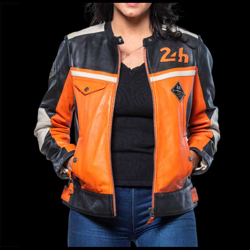 Veste Cuir 24h Le Mans Orange Stacie 27479-2090 - femme