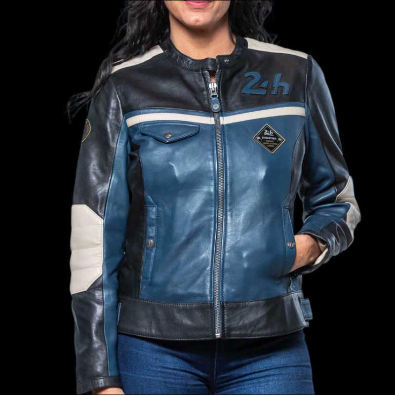 Veste Cuir 24h Le Mans Bleu Royal Stacie 27479-0012 - femme