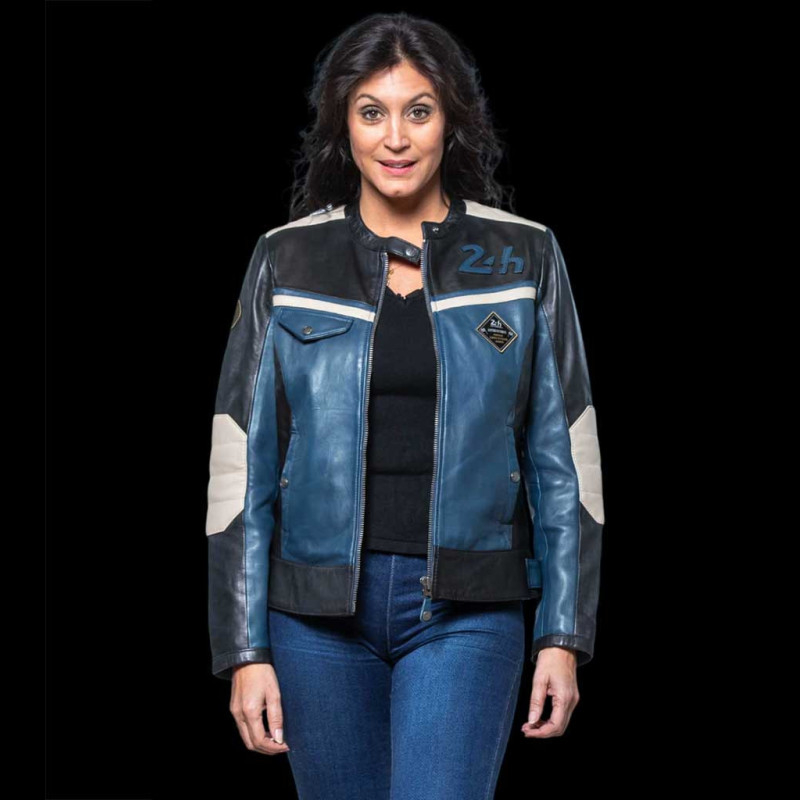 Veste Cuir 24h Le Mans Bleu Royal Stacie 27479-0012 - femme