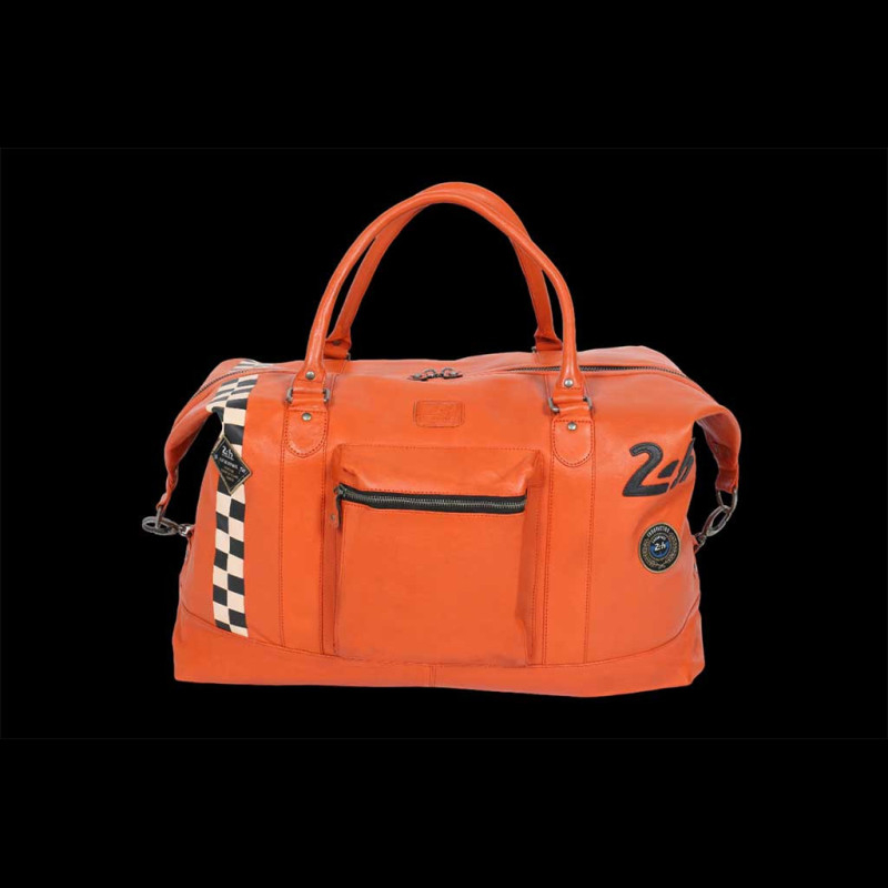 Very Large Leather Bag 24h Le Mans Weekender 72H Orange Matthew 27470-2090