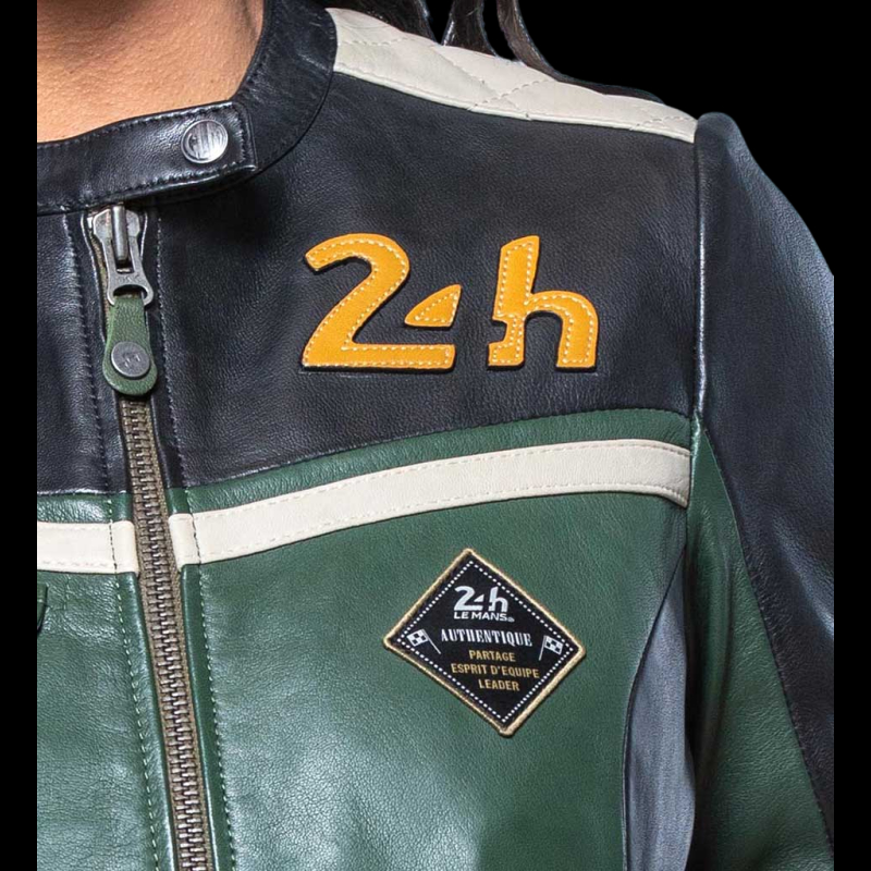 Veste Cuir 24h Le Mans Vert Froncé Stacie 27479-3037 - femme