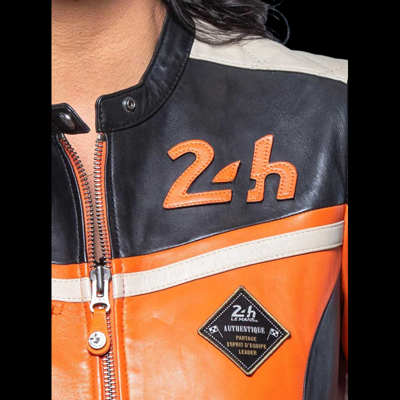 Veste Cuir 24h Le Mans Orange Stacie 27479-2090 - femme
