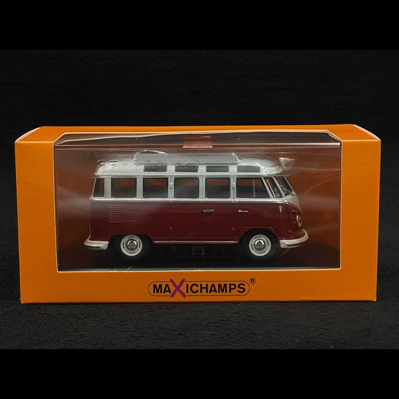 Volkswagen Transporter T1 Samba Minibus 1961 Red / Grey 1/43 Minichamps ...