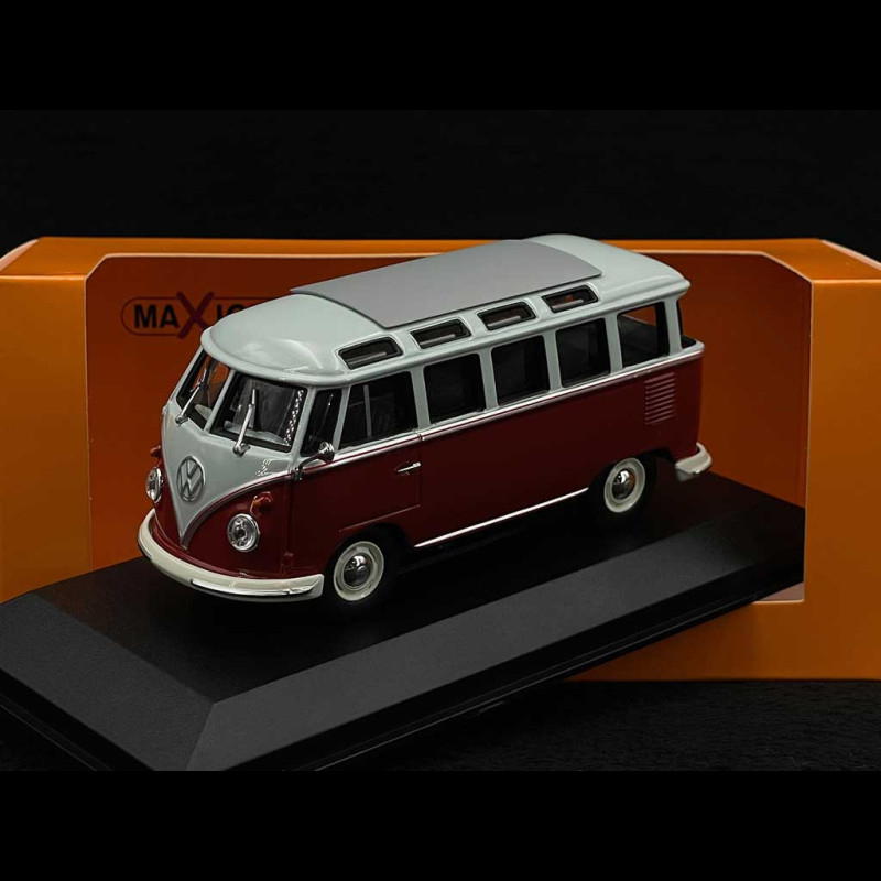 Volkswagen Transporter T1 Samba Minibus 1961 Red / Grey 1/43 Minichamps ...