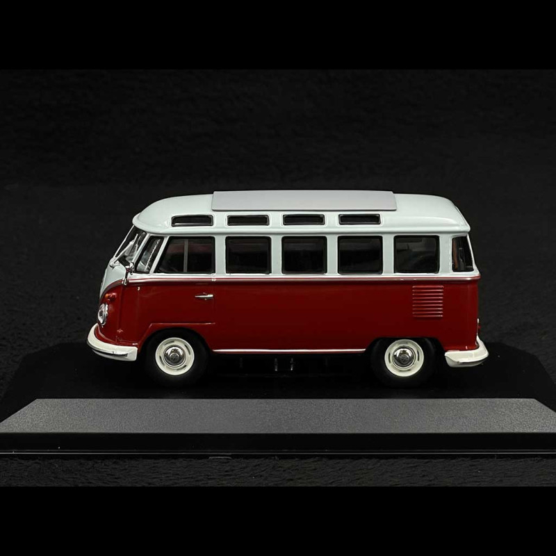 Volkswagen Transporter T1 Samba Minibus 1961 Red / Grey 1/43 Minichamps ...