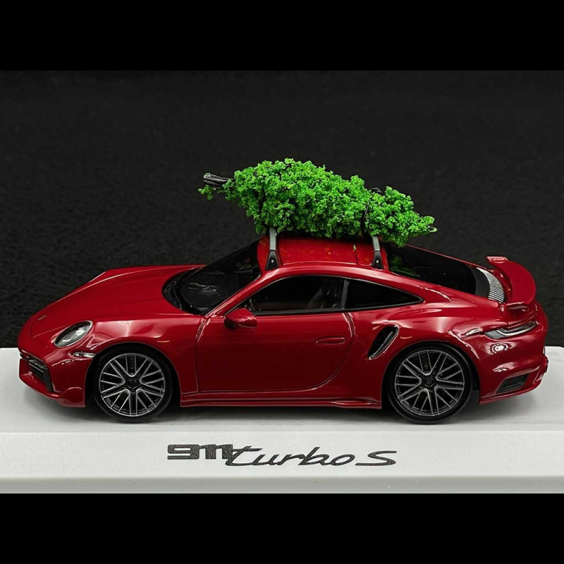Porsche 911 Turbo S Typ 992 2023 mit Weihnachtsbaum Karminrot 1/43 ...