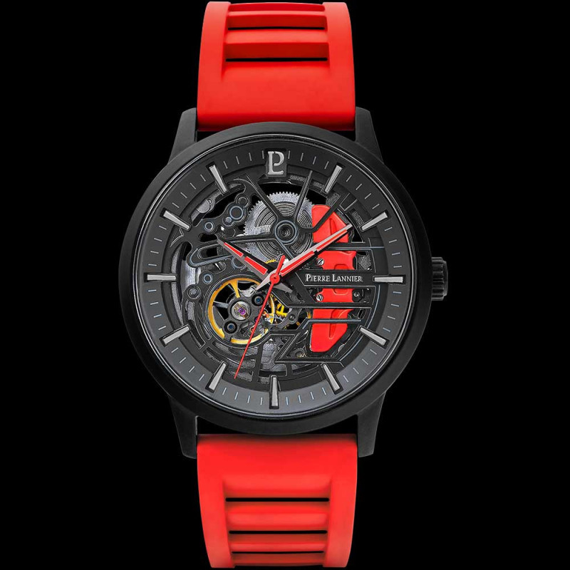 Paddock Automatic Watch Red Silicone bracelet Made in France Pierre ...