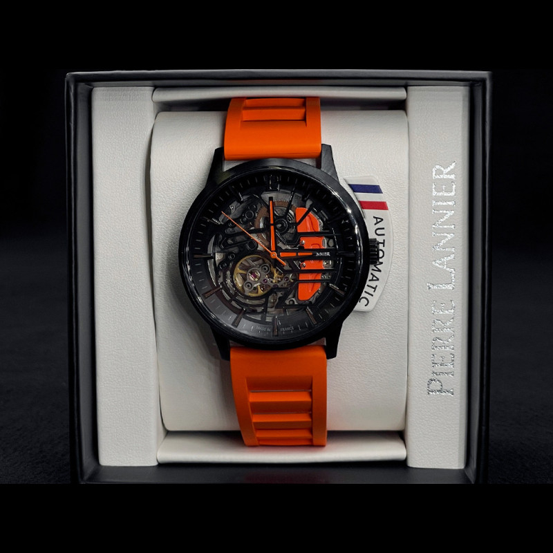 Paddock Automatic Watch Orange Silicone bracelet Made in France Pierre ...
