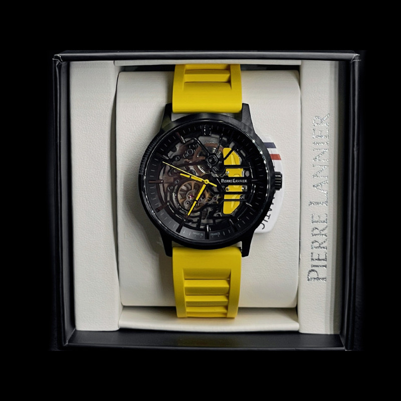 Paddock Automatic Watch Yellow Silicone bracelet Made in France Pierre ...