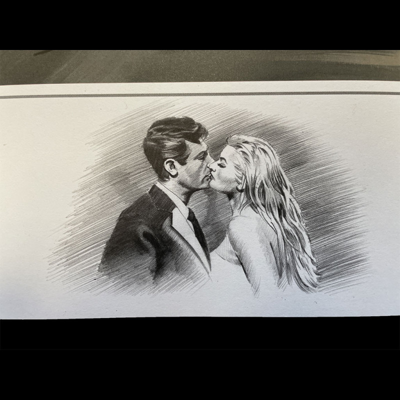 "La Dolce Vita, GP Pescara 1957" original drawing by Benjamin Freudenthal