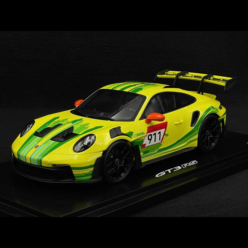 Porsche 911 GT3 RS Type 992 Grello 2023 Yellow / Green 1/18 Spark ...