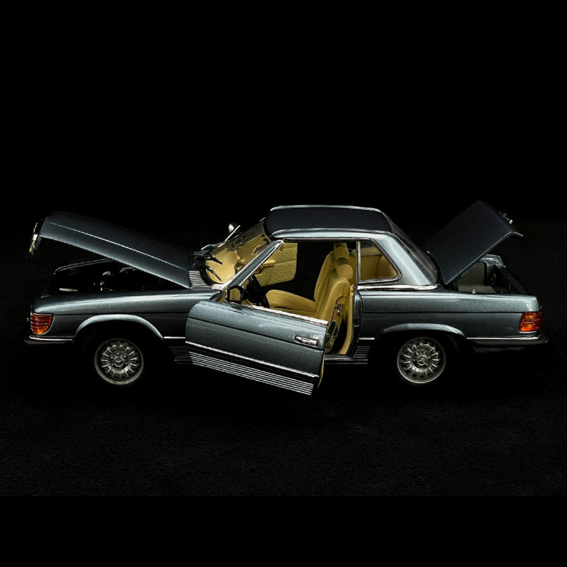 Mercedes-Benz 350 SL R107 Hardtop 1977 Hellblau Metallic 1/18 Sunstar 4666