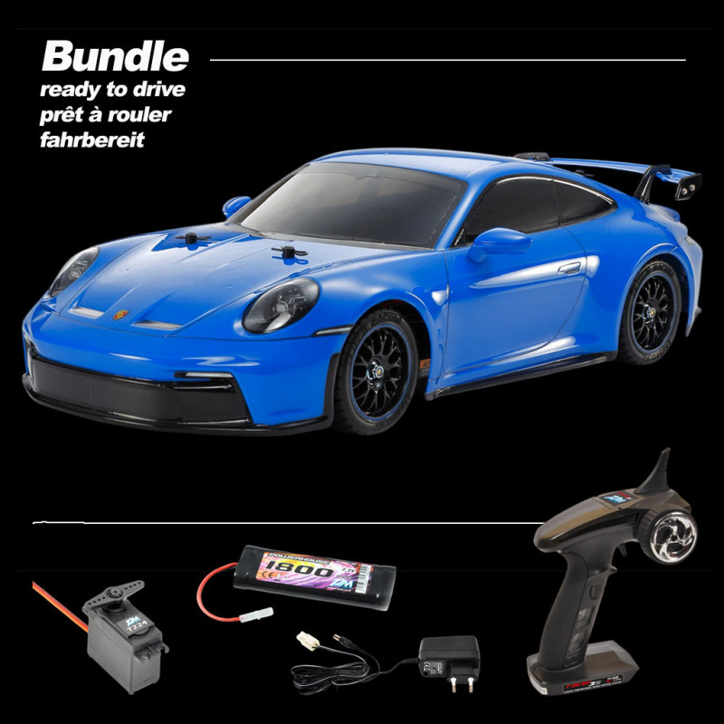 Porsche 911 GT3 992 Type 2021 Bright Blue R/C 1/10 Tamiya 47496