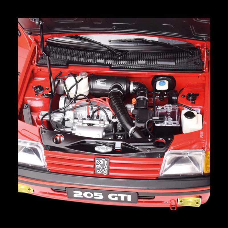 Kit Peugeot 205 GTI 1.9 1985 Red with Headlights and Engine Sound 1/8 ...