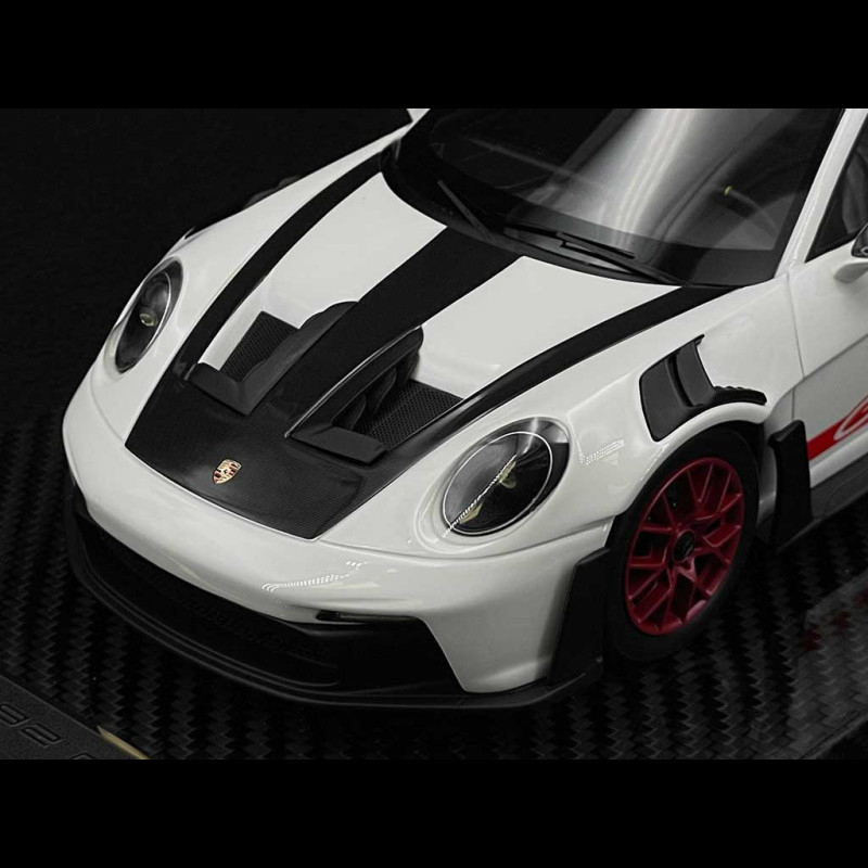 Porsche 911 GT3 RS Type 992 2022 Weissach Package Blanc / Bandes Rouges Pyro 1/18 Radscale RMW