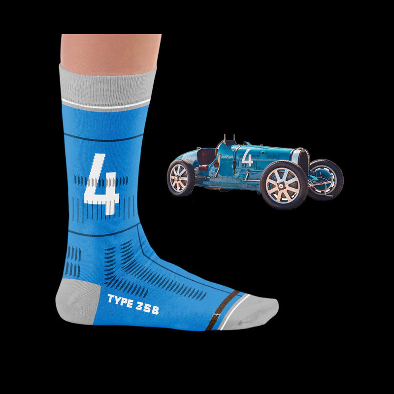 Inspiration Bugatti 35 B Sportcar Museu socks Blue / Grey - unisex ...