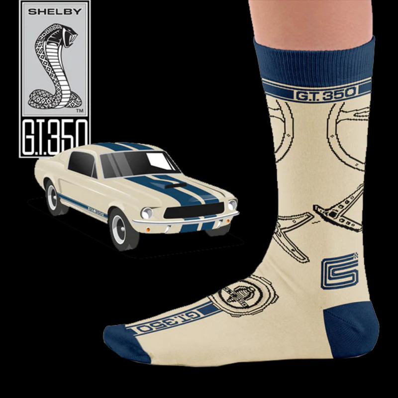 Inspiration Ford Mustang Shelby GT350 socks Blue / Beige - unisex ...