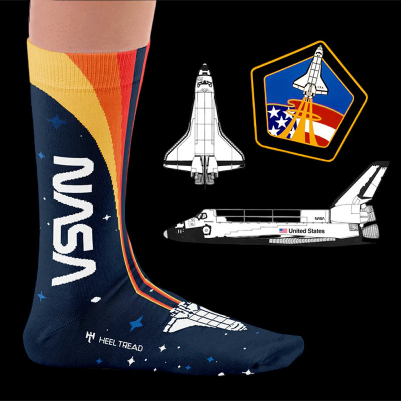 Inspiration Nasa Space Shuttle socks Blue / Orange - unisex - Size 41/46