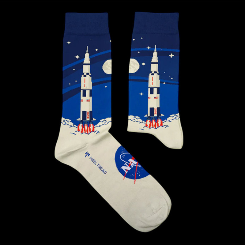 Inspiration Nasa Saturn V Apollo 11 socks Blue / White - unisex - Size ...