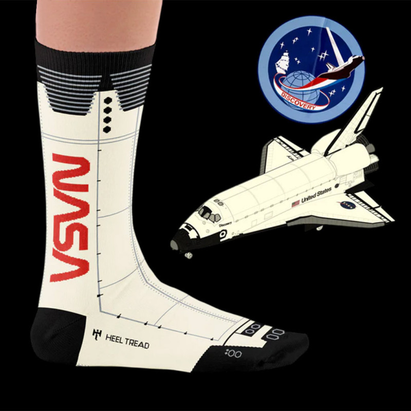 Inspiration Nasa Discovery Shuttle socks White / Black - unisex - Size ...