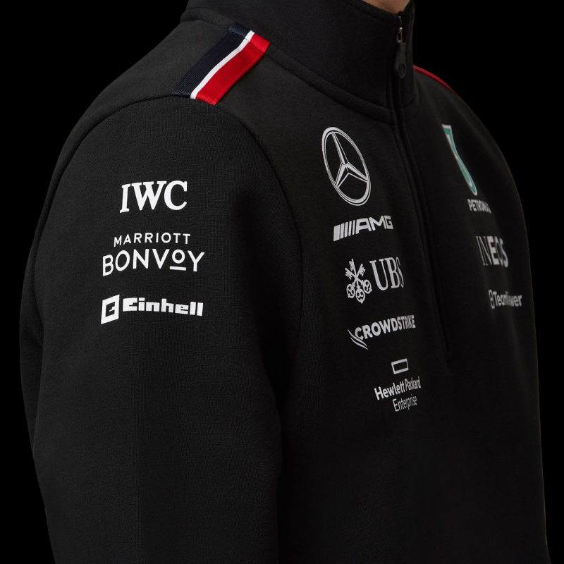 Pull Mercedes Pas Cher Team Russell / Antonelli Demi-zip Noir 701223436 ...