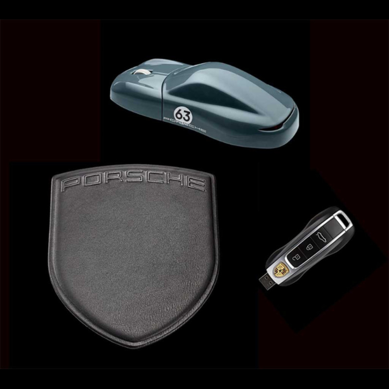 Porsche Set Mouse 911 60 years n° 63 Shoreblue + Mousepad + USB Stick