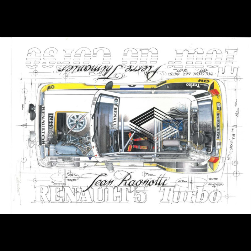 Renault 5 Turbo n° 2 Tour de Corse 1983 dessin original de Sébastien ...