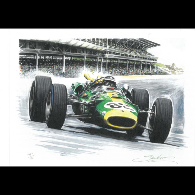 Jim Clark Lotus 38 n° 82 Winner 500 Miles Indianapolis 1965 original ...