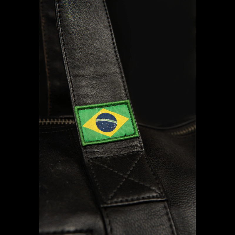 Large Ayrton Senna Leather Bag Weekender 48h Black 27551-1504