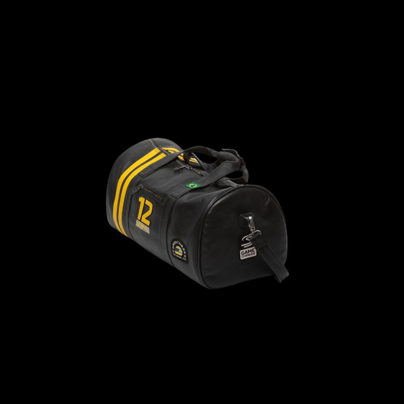 Large Ayrton Senna Leather Bag Weekender 48h Black 27551-1504