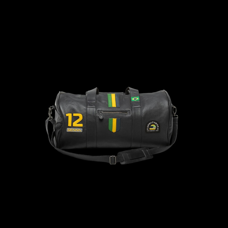 Large Ayrton Senna Leather Bag Sao Paulo Weekender 48h Navy Blue 27552-1000