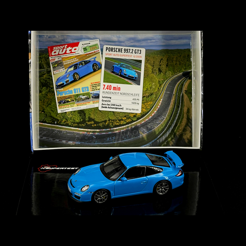 Porsche 911 GT3 Type 997 2009 Test Nürburgring Miami Blue 1/43 ...