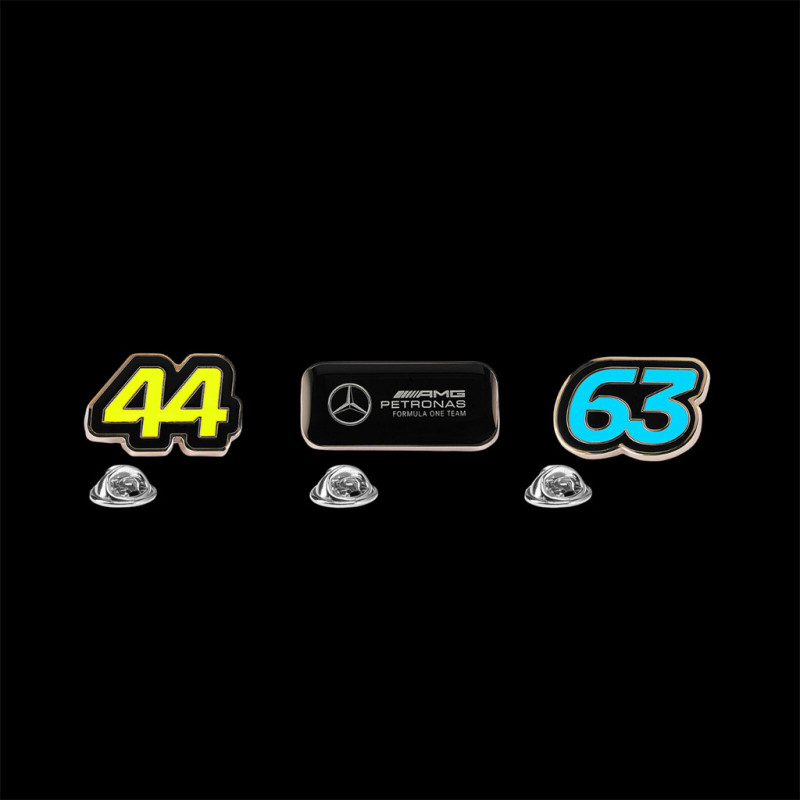 Set of 3 Mercedes Pins Low Cost AMG Petronas F1 Team Hamilton n° 44 ...