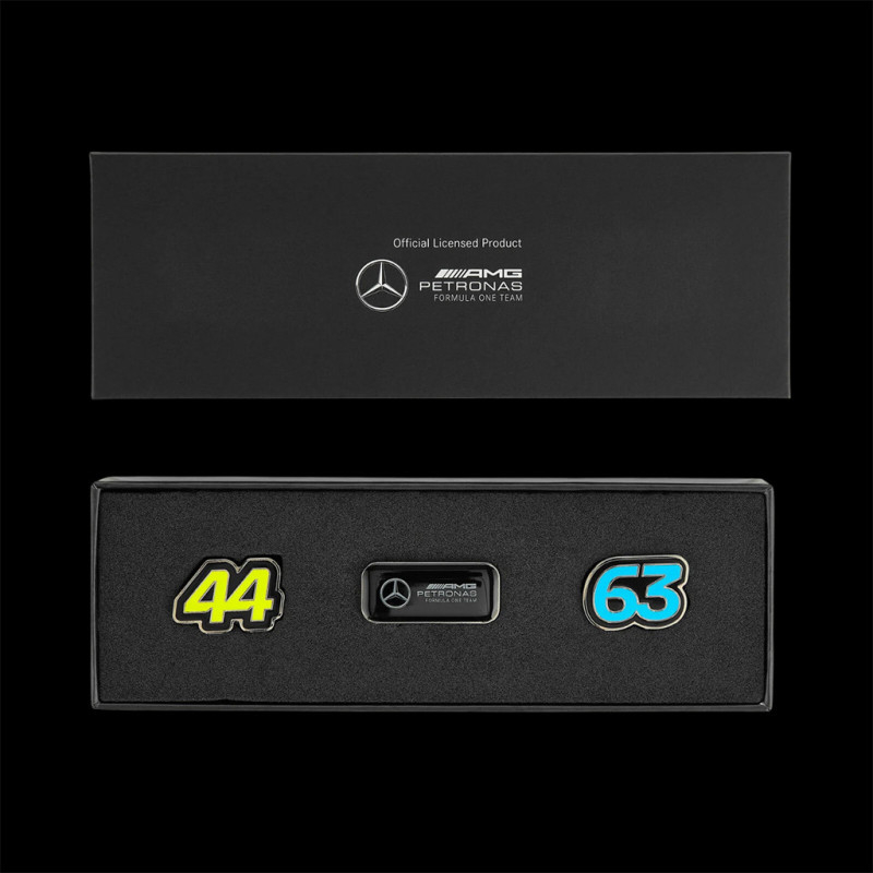 Set of 3 Mercedes Pins Low Cost AMG Petronas F1 Team Hamilton n° 44 ...