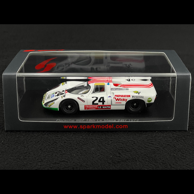 Porsche 907S n° 24 18ème 24h Le Mans 1972 1/43 Spark S9776