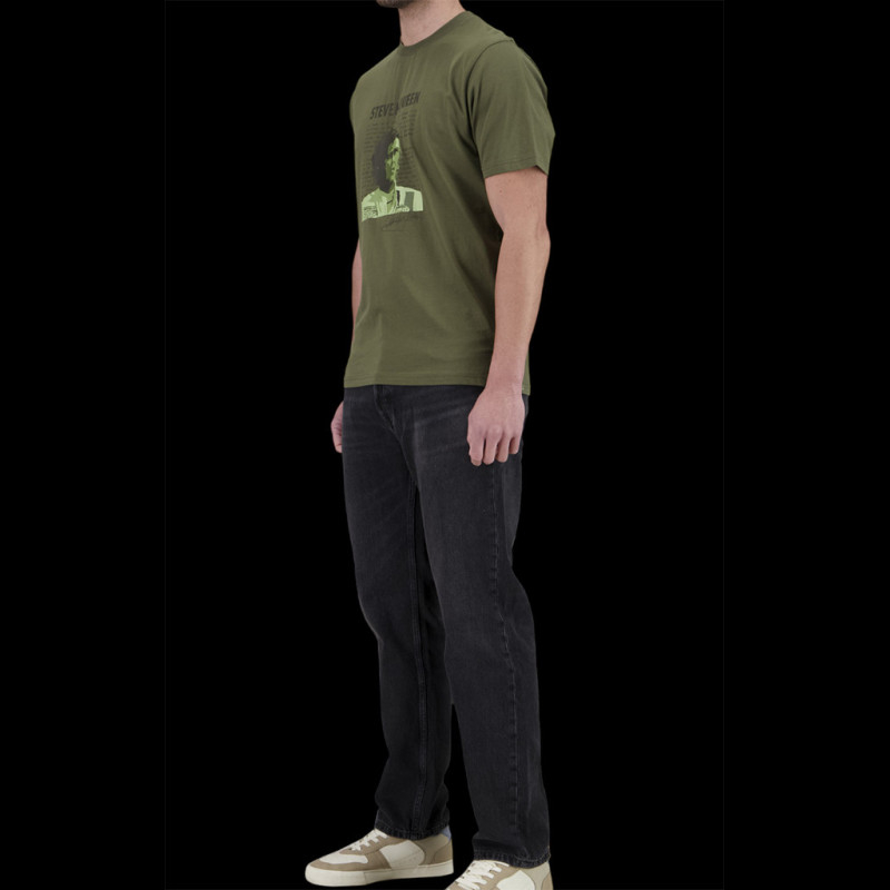 Steve McQueen T-shirt 24h Le Mans Movie Olive Green SQ251TSM05-324 - men