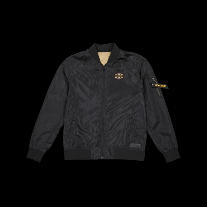 Steve McQueen Jacket 24h Le Mans Reversible Bomber Speed Black / Beige ...