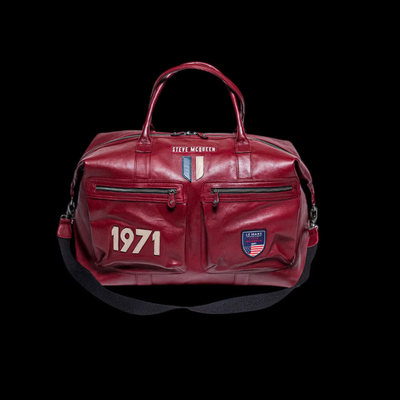 Maxi Leather bag Steve McQueen Le Mans 1971 Weekender 72h Dark Red ...