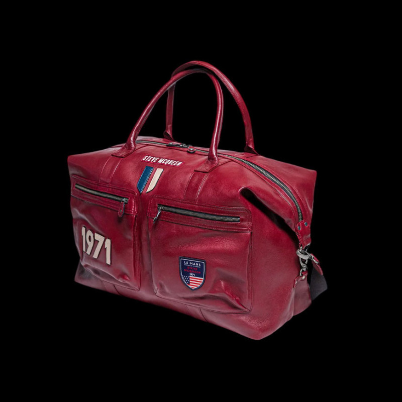 Maxi Leather bag Steve McQueen Le Mans 1971 Weekender 72h Dark Red ...