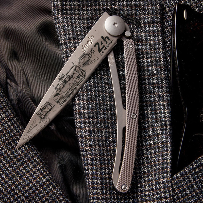 24h Le Mans Trio Pocket Knife Dark Grey Aluminium by Deejo