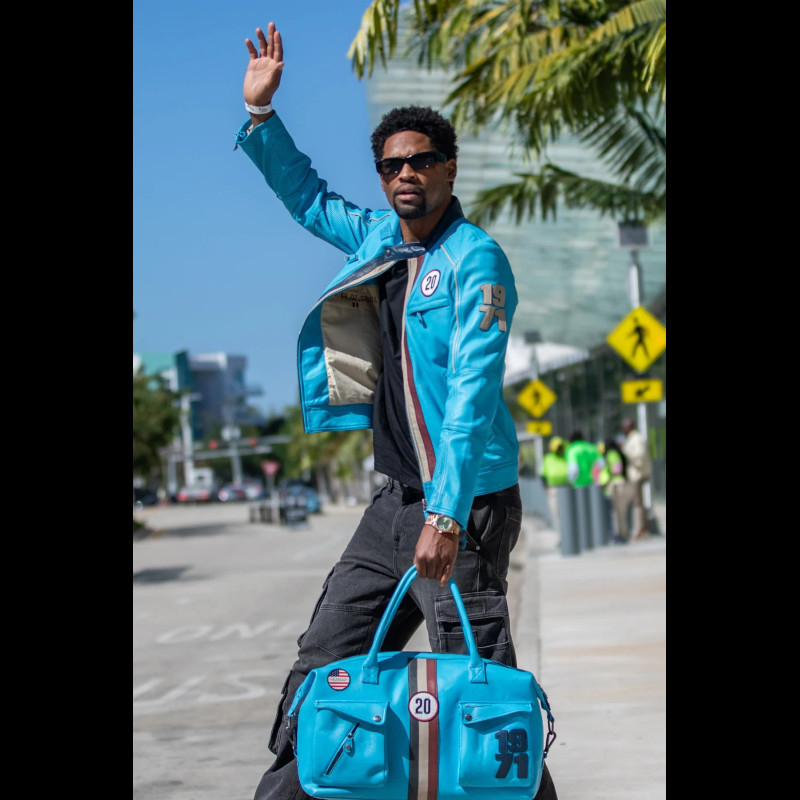 Steve McQueen Liam Nordic Blue Leather Jacket – Racing Style for Men 27671-0611