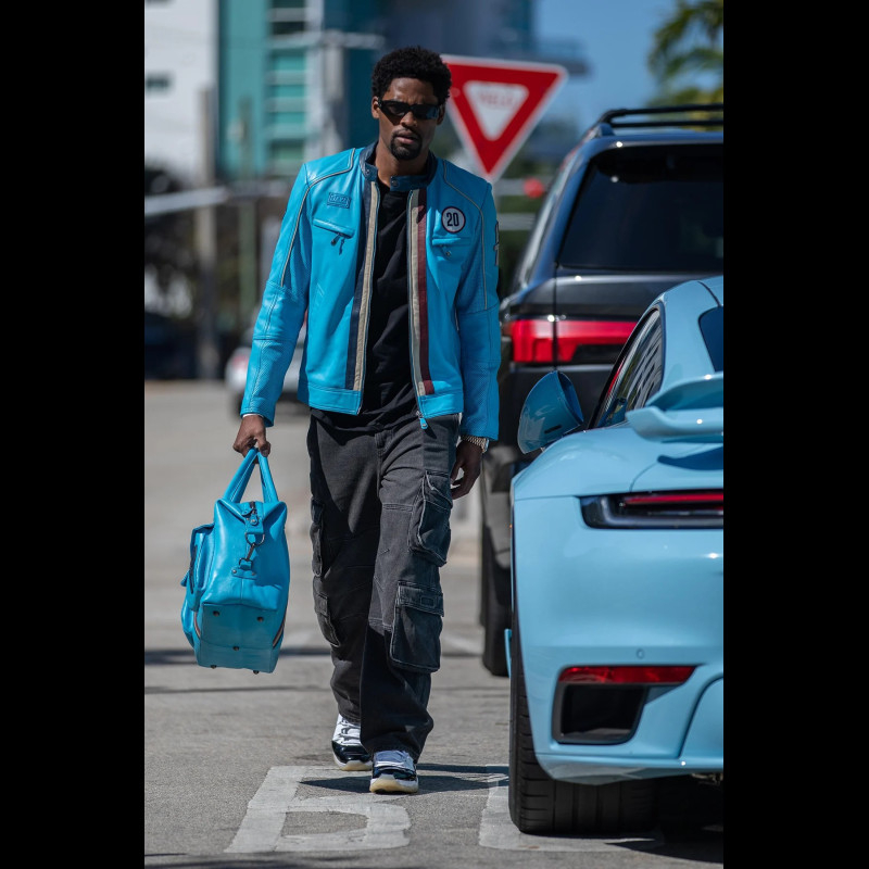 Steve McQueen Lederjacke Liam Blau Nordic Herren – Racing-Stil 1971 ...