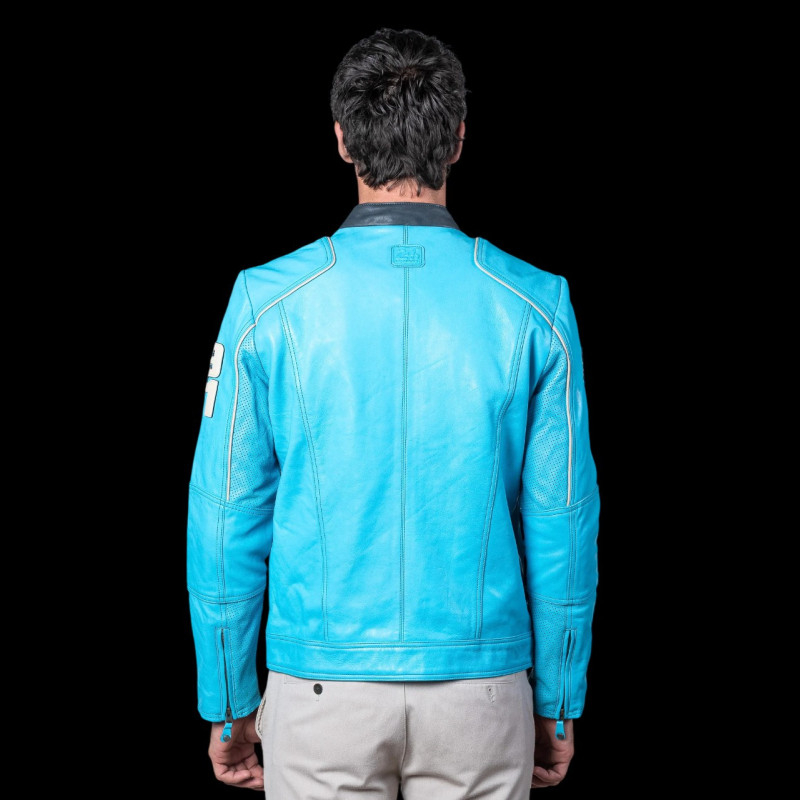 Steve McQueen Lederjacke Liam Blau Nordic Herren – Racing-Stil 1971 ...