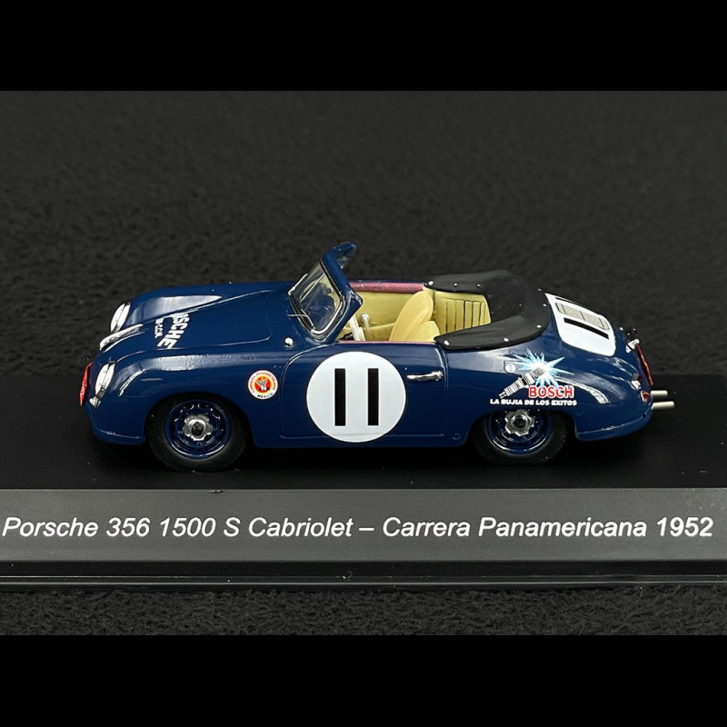 Porsche 356 1500 S Cabriolet n° 11 Carrera Panamericana 1952 1:43 Spark ...